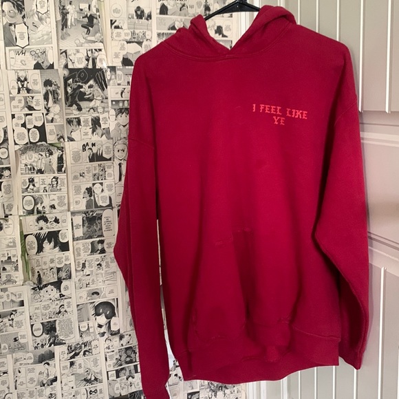 adidas | Jackets & Coats | K Kanye West Saint Pablo Tour Hoodie In Red ...